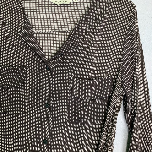 TYLHO | Dresses | Tylho Mixed Print Brown Checkered Shirt Dress | Poshmark
